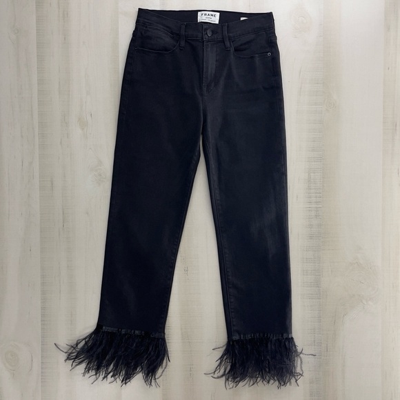 Frame Denim | Jeans | Frame Le High Straight Black Stretch Feather ...